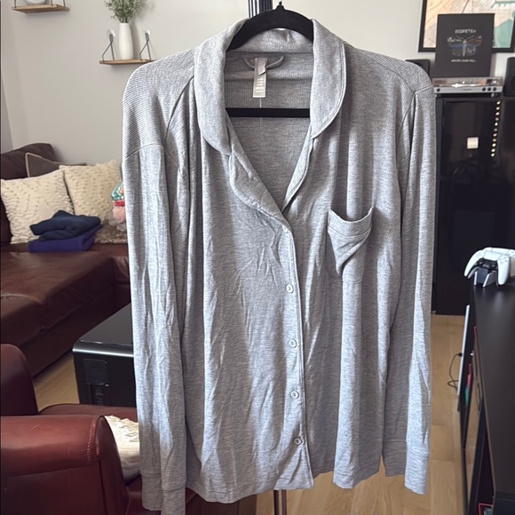 SKIMS | Intimates & Sleepwear | Gray Buttonup Pajamas | Poshmark